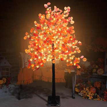 Acekid Artificial Fall Eucalyptus Tree, Tree Fake Plant In Pot ...