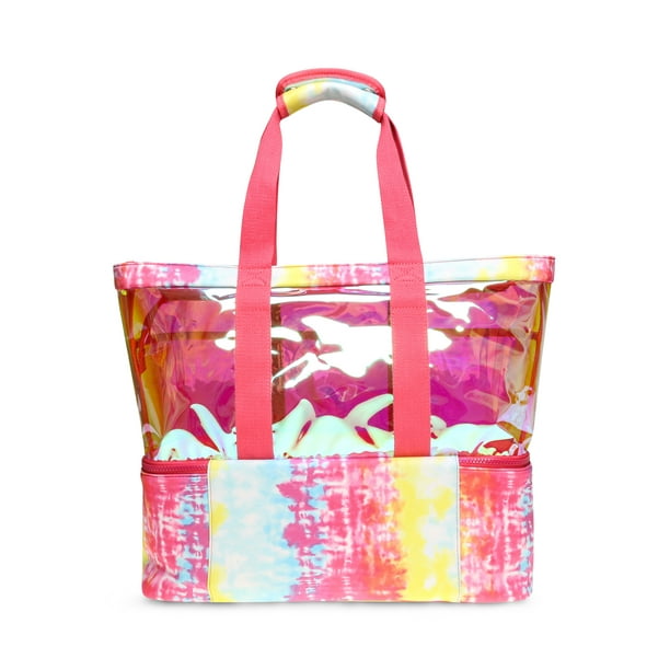 No Boundaries Women’s Zip Bottom Beach Tote Handbag, Multicolor ...