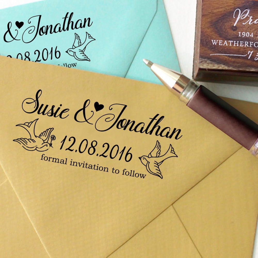 Custom Self Inking Wedding Stamp Save The Date Personalized Stamp ...