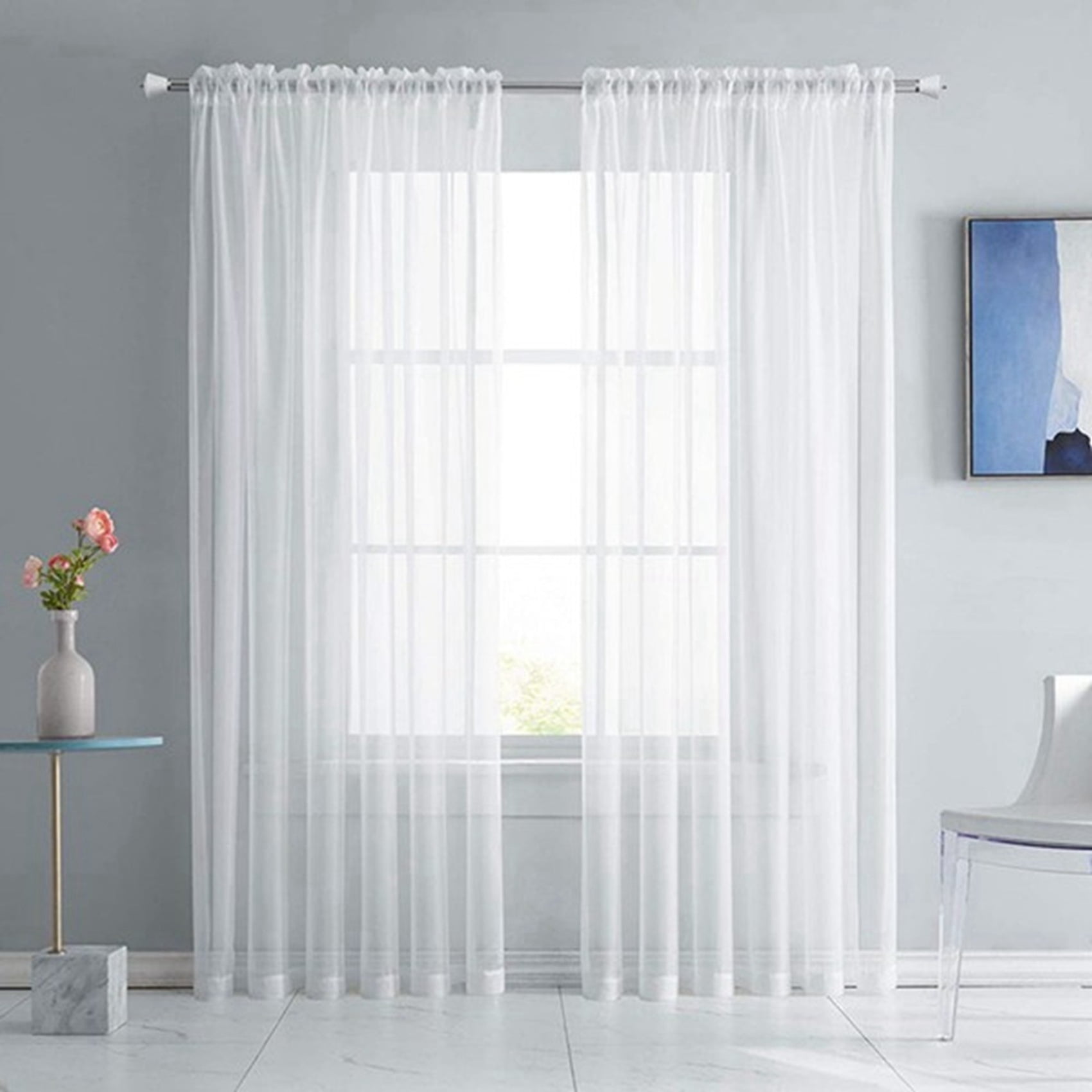 Click here for Unbranded 4 Panels White Sheer Curtains 84 Inches... prices