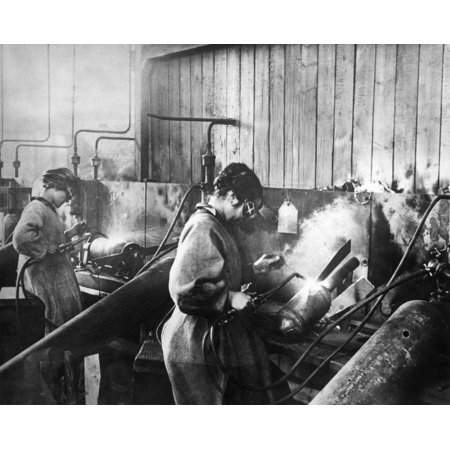 World War I: Women Workers. /Nwomen Welding Bomb Casings In An American ...