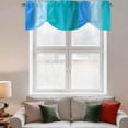 Blue Teal Green Ombre Tie Up Valance Curtains Modern Vertical Striped ...