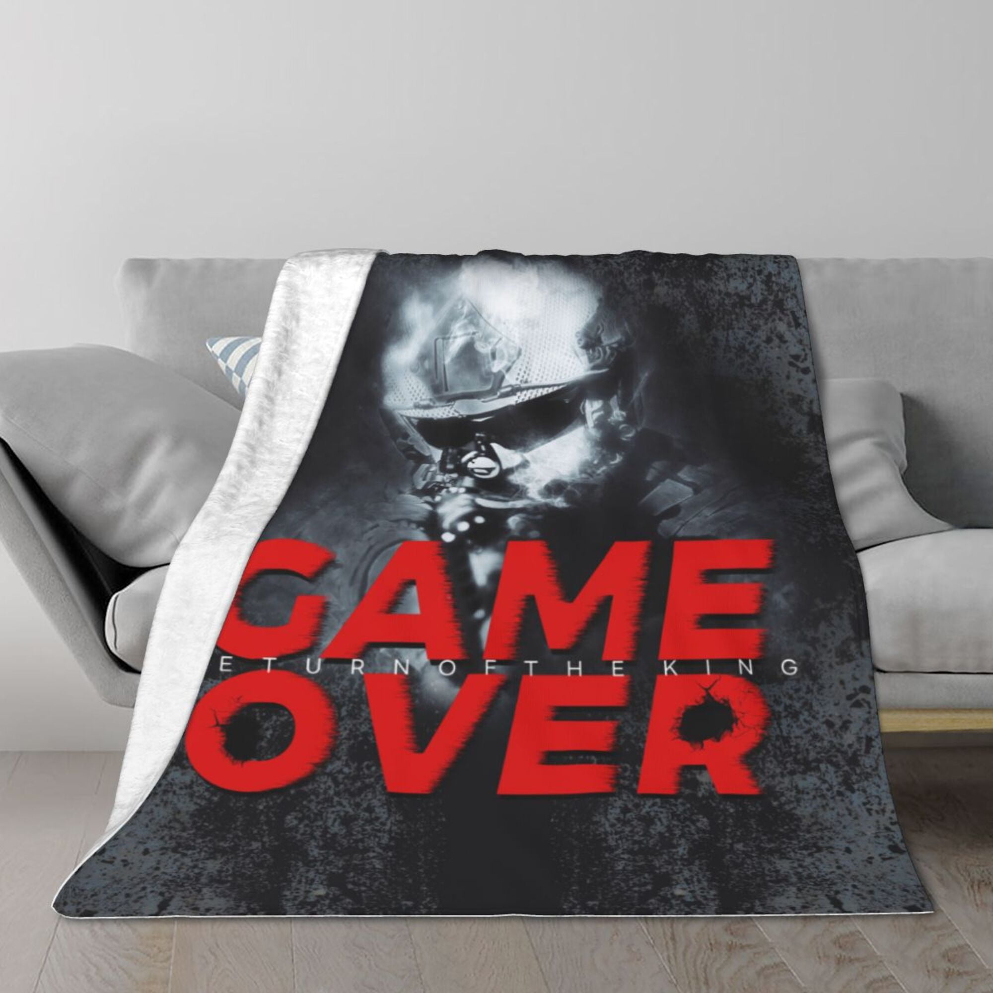 TEQUAN Double Layer Plush Bed Blanket, Play Games Game Over Pattern ...
