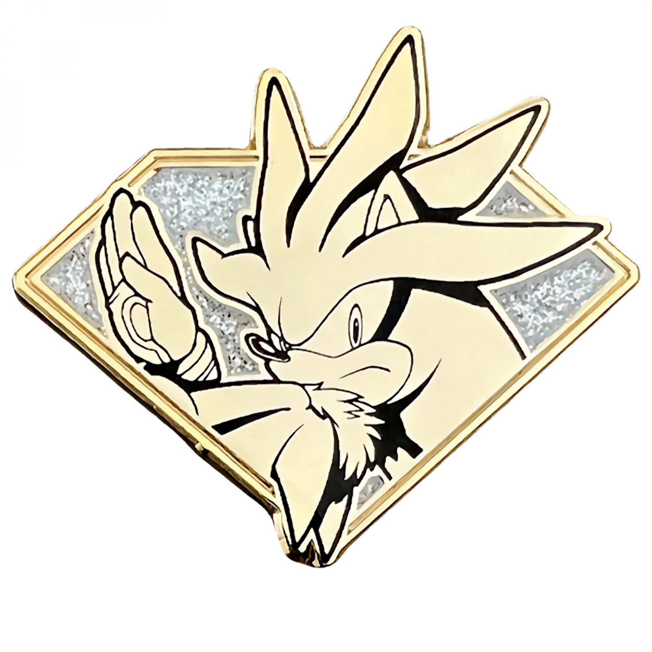 Sonic The Hedgehog Silver Hedgehog Golden Series Enamel Pin - Walmart.com