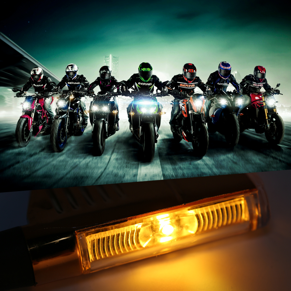 Motorcycle Lamp 9 LED Strip/1LED Blade Modified Signal Light With LED ...