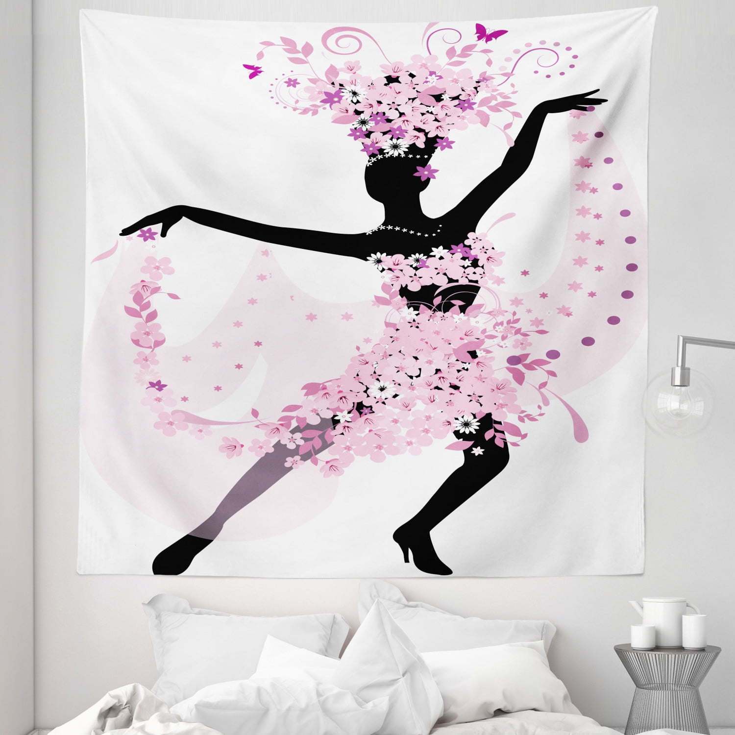 Latin Tapestry, Silhouette of a Woman Dancing Samba Salsa Latin Dances ...