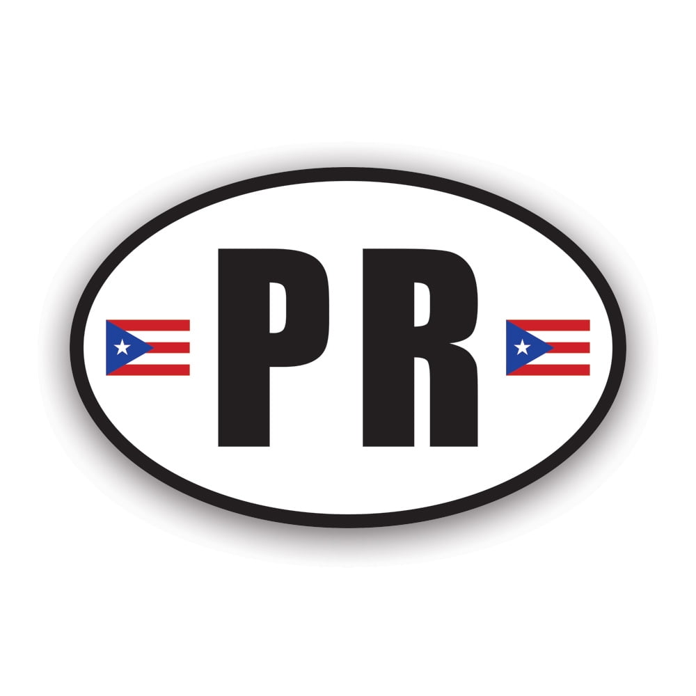 Puerto Rico Oval Sticker Decal - Self Adhesive Vinyl - Weatherproof ...