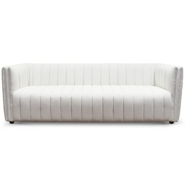 Montclair Mid Century Modern Luxury Tufted French Boucle Fabric Cream ...