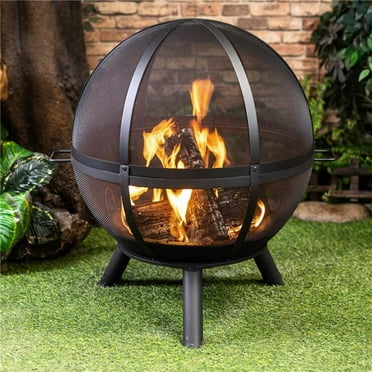 Esschert Design USA Leaf Fire Sphere, Rust Metal - Extra Large ...