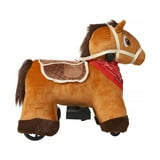 6 Volt Stable Buddies Chestnut Horse Plush Ride-On by Dynacraft with ...