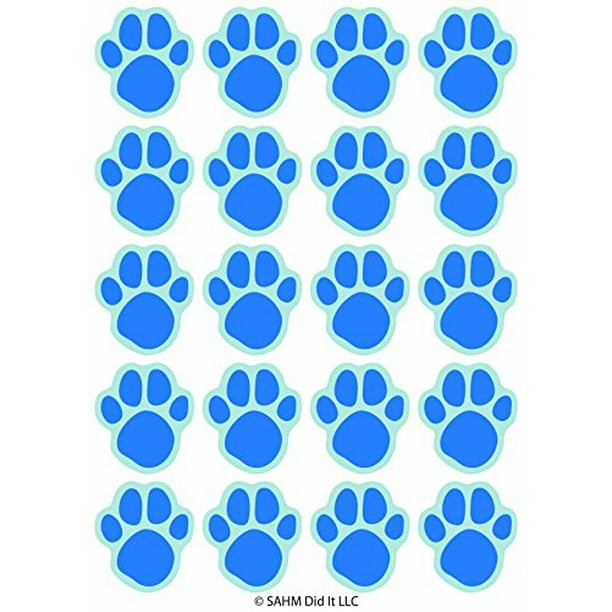 SAHM Blue Paw Print Stickers - 120 Dog Cat Animal Paws 1 inch Small for ...