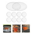 TUIBELYN Portable Charcoal Grill BBQ Net Round Galvanized Wire Mesh ...