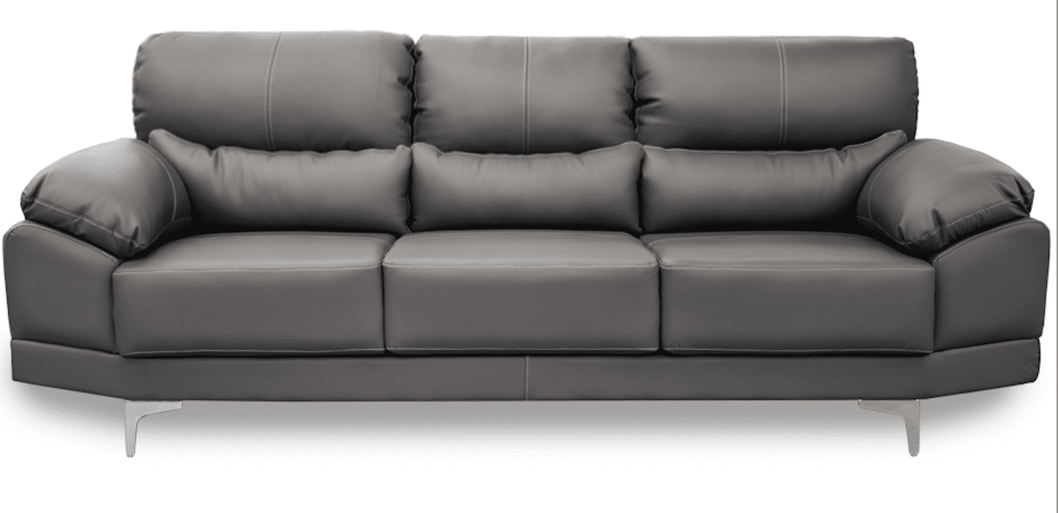 Sofá de Piel Genuina Confortopiel Lisboa Gris Oxford 3 Plazas | Bodega Aurrera en línea