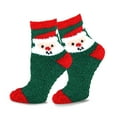 TeeHee Christmas Holiday Cozy Fuzzy Crew Socks 3-Pack for Women (Santa ...