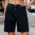 AGKIZG Women High Waist Denim Shorts Wide Leg Loose Stretch Fabric for ...