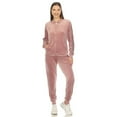 White Mark Women's 2-Piece Velour Long Sleeve Tracksuit Set with Faux ...