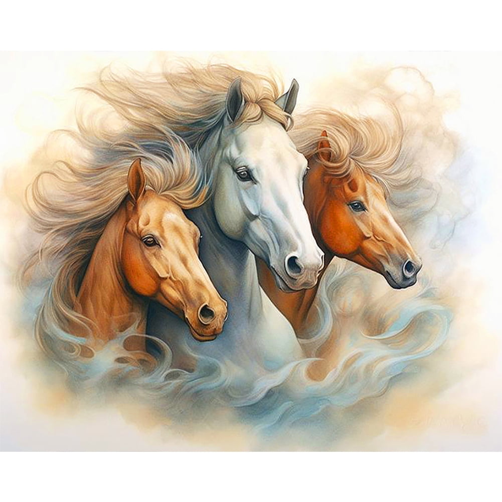 (A8043) Serie Caballo Al Galope Lleno Diamantes Resina 50*40CM (30 ...