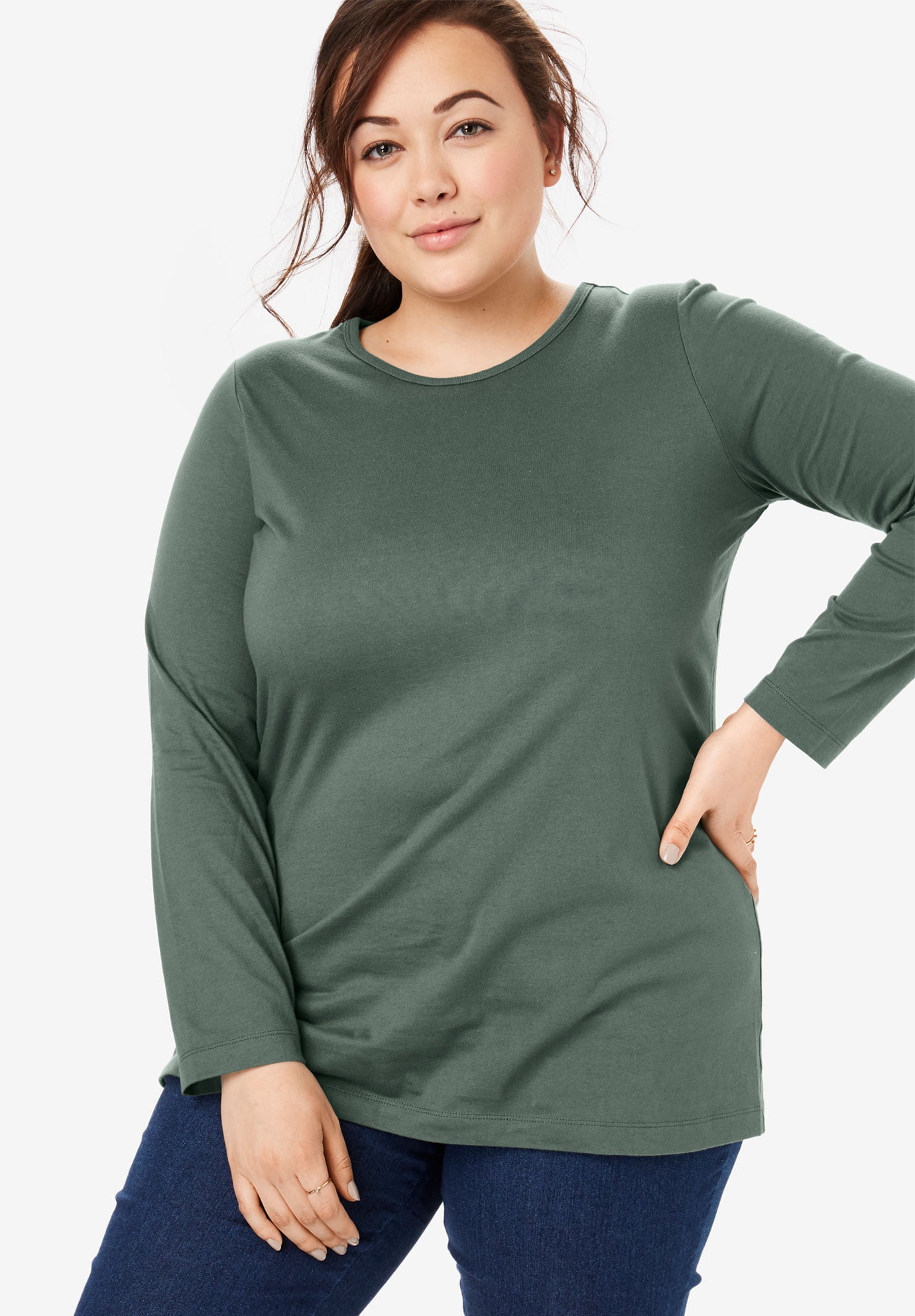Woman Within Woman Within Plus Size Perfect Crewneck Long Sleeve Tee