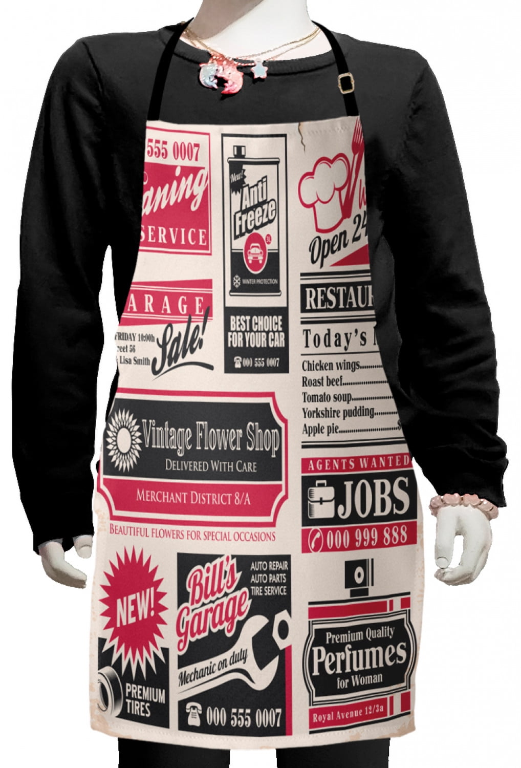 Retro Kids Apron, Retro Newspaper Magazine Design Outdated Layout ...