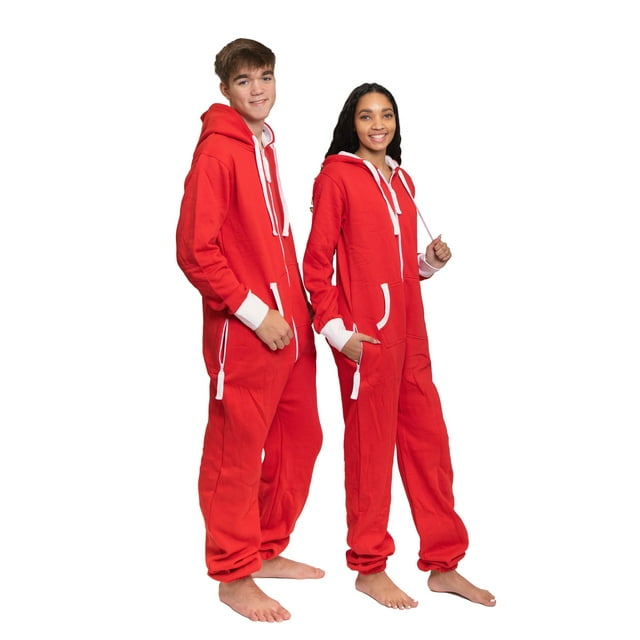Hoodie Red Onesie Jumpsuit Premium One-Piece SweatSuit for Men & Women ...