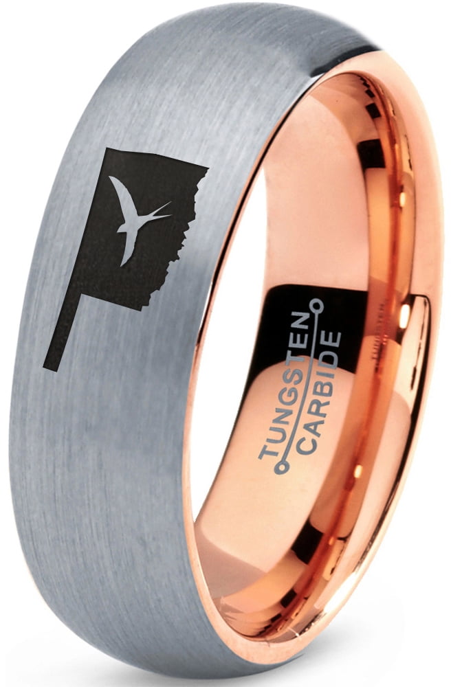 Tungsten Oklahoma Sooner State Bird Flying Band Ring 7mm Men Women ...