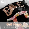 Black Letter E Flower Duvet Cover Set King Size, Watercolor Alphabet E ...