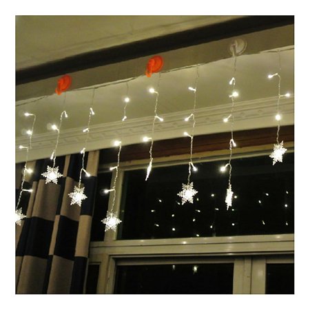 Snowflake Curtain String Light Garland Led Lights Wedding-Warm White ...