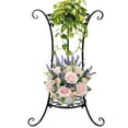Stcomart Metal 2 Tier Shelves Plant Stand,25.6 inch Height Plant Flower ...