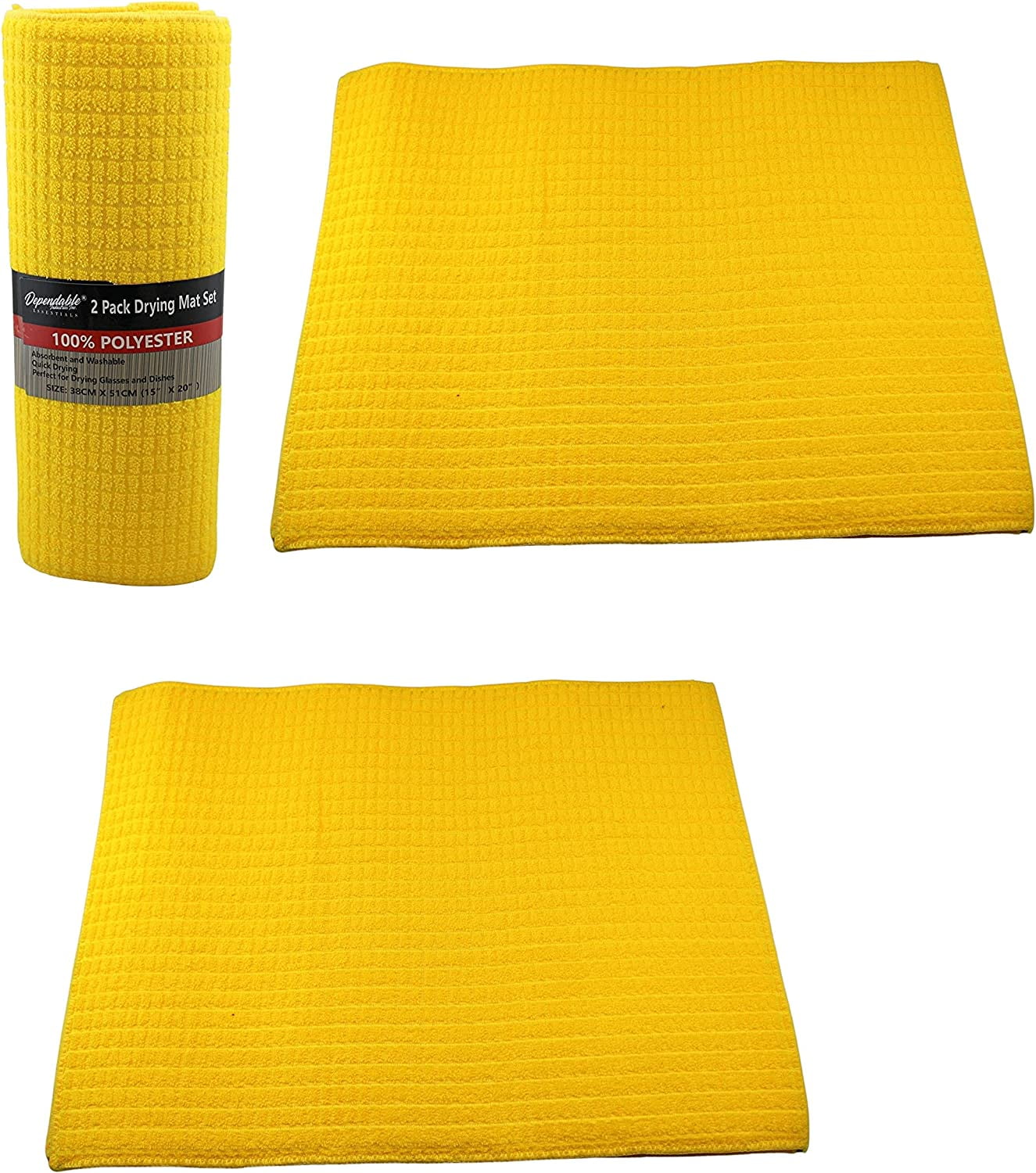 2 Pack Polyester Dish Drying Mat 20 X 15 Inch Kitchen Counter Mats ...