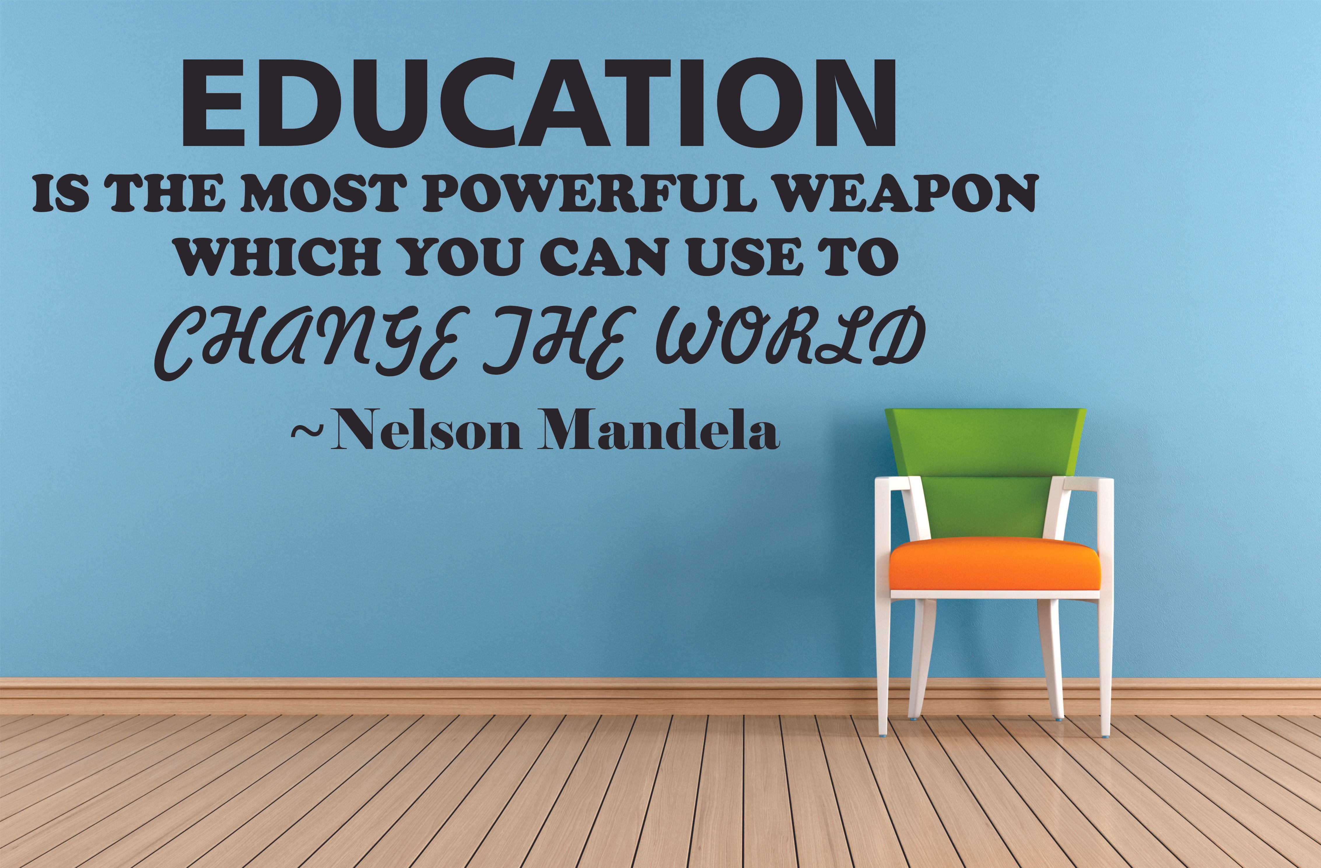 Change The World Mandela Education Educational Classroom Quote for ...