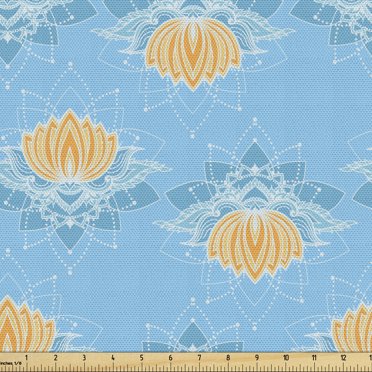 Blue Paisley Fabric by the Yard, Rhythmic Pine Cone Inspired Ethnic ...