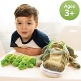 Prextex Plush Crocodile Playset with 3 Stuffed Baby Crocodiles - Kids ...
