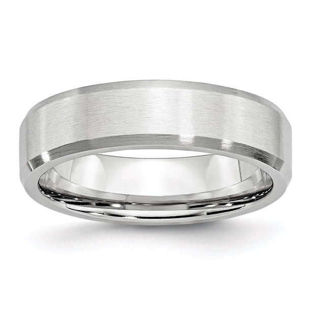 Jewelrypot - Cobalt Beveled Edge Satin 6mm Band - Walmart.com - Walmart.com