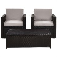 Corfan Deluxe 4-Piece Wicker Patio Conversation Set w/Cushions ...