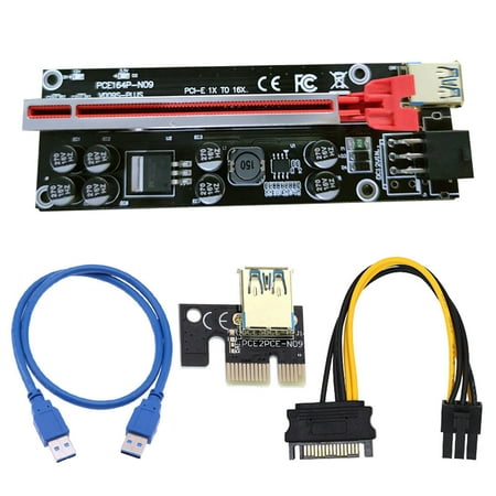 Ver009S Plus PCI-E Riser Board 1x board 1x to to 16x Adapter Card USB 3 ...
