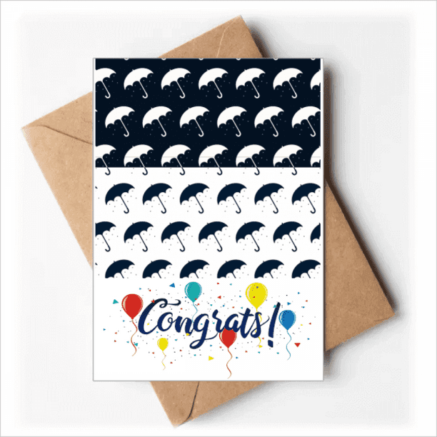 Black White Umbrella Rain Weather Wedding Cards Congratulations ...