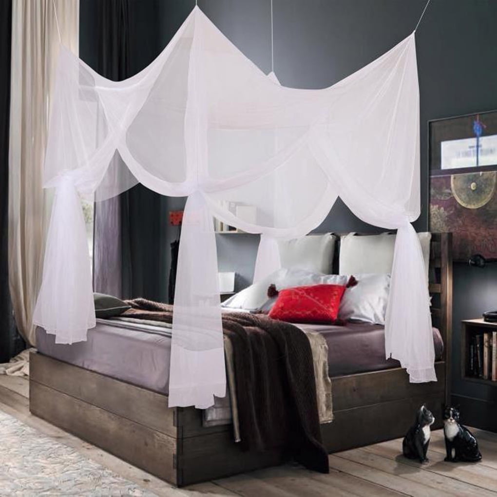 TureClos Hanging Four Corner Design Polyester Mosquito Nets Square Net ...