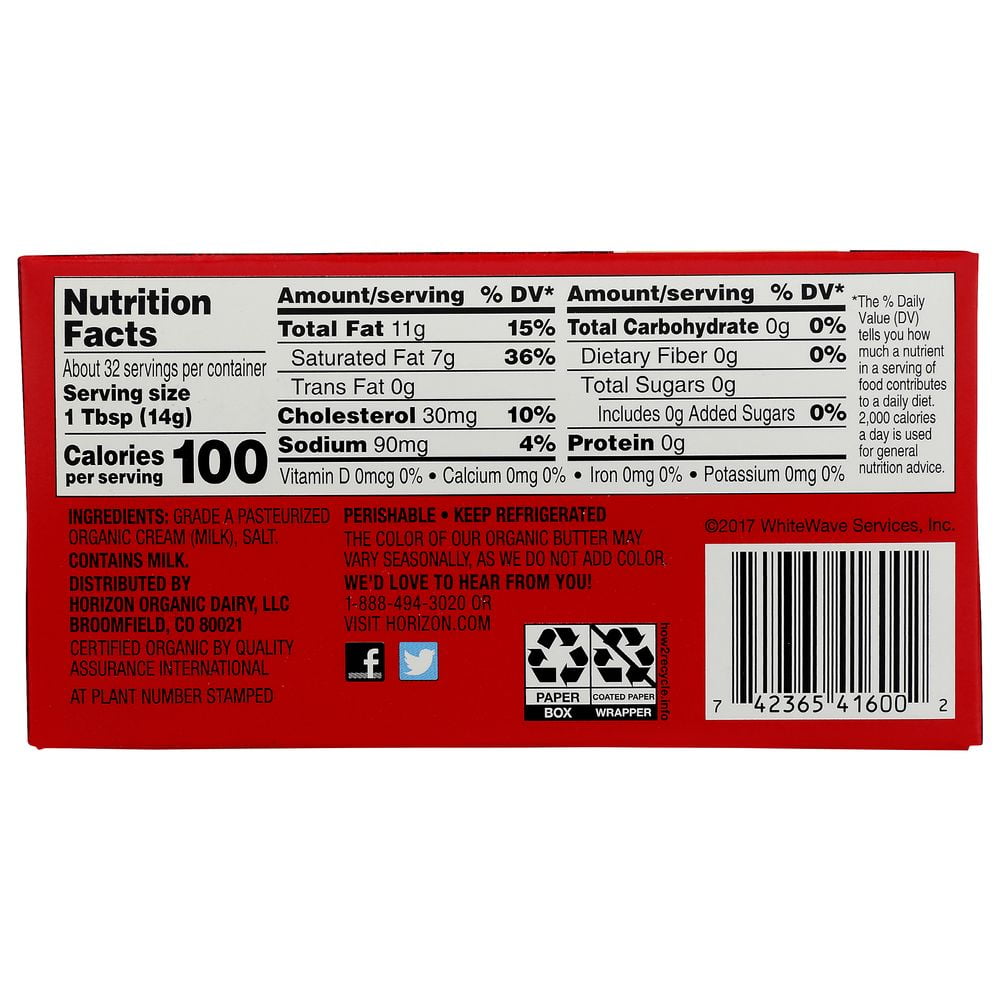 Horizon Organic Salted Butter, 16 Ounce -- 15 per case in Nepal at NPR ...