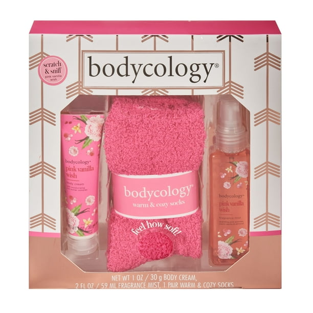 Bodycology (Lotion, Fuzzy Socks, Fragrance Mist) Pink Vanilla Wish ...