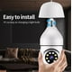 Light Bulb Camera WiFi Outdoor Indoor 1080p 360 Degree Panoramic Smart ...