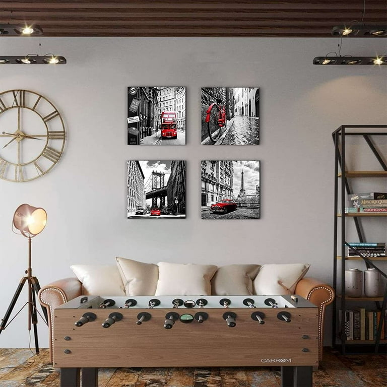 Paris Themed Wall Decorations Eiffel Tower Art Print, Paris Cafe