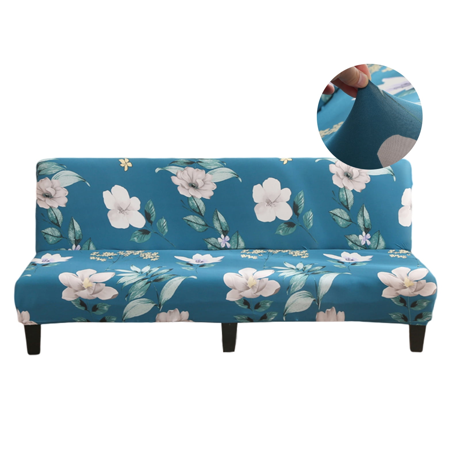 Eco-Ancheng Printed Armless Sofa Cover, Stretch Futon Slipcover Sofa ...