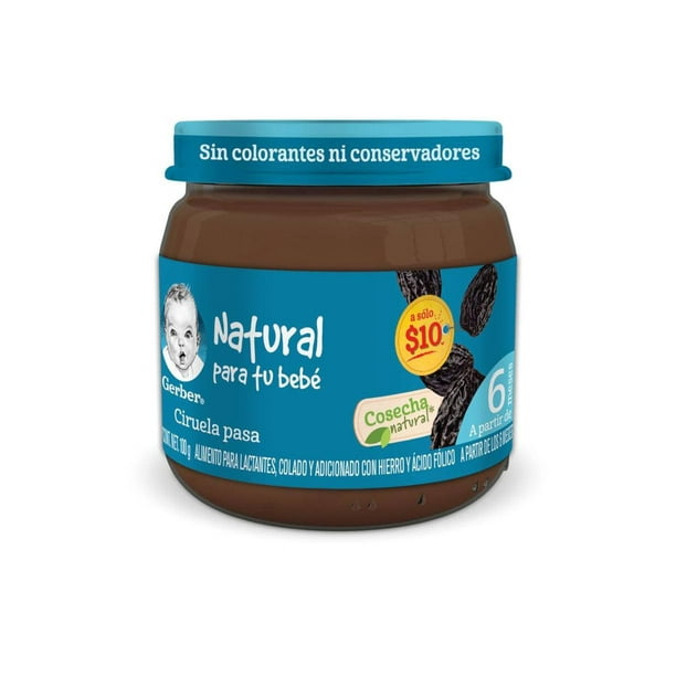 Pack de 24 Papilla Gerber Etapa 2 Ciruela Pasa 100 gr Gerber Ciruela ...