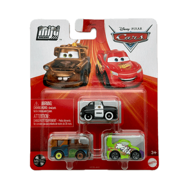 Disney and Pixar Cars Mini Racers 3-Pack, Set of 3 Toy Vehicles from ...