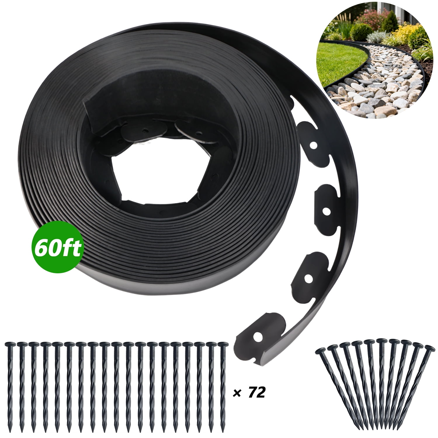 Click here for Kidsjoy No-Dig Heavy-Duty 60ft Lawn Edging Kit Bla... prices
