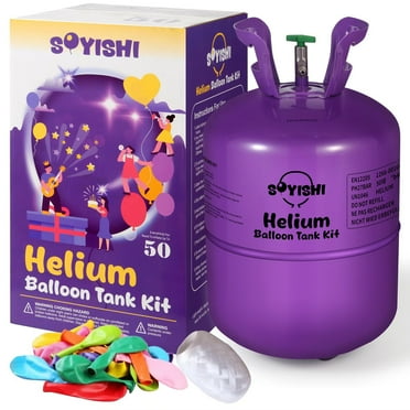 Balloon Time 9.5in Helium Tank Kit - Includes 30 Assorted Latex ...