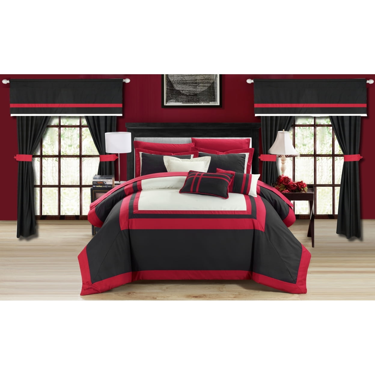 Chic Home 20-Piece Bertran Complete Master Bedroom Set and Comforter ...
