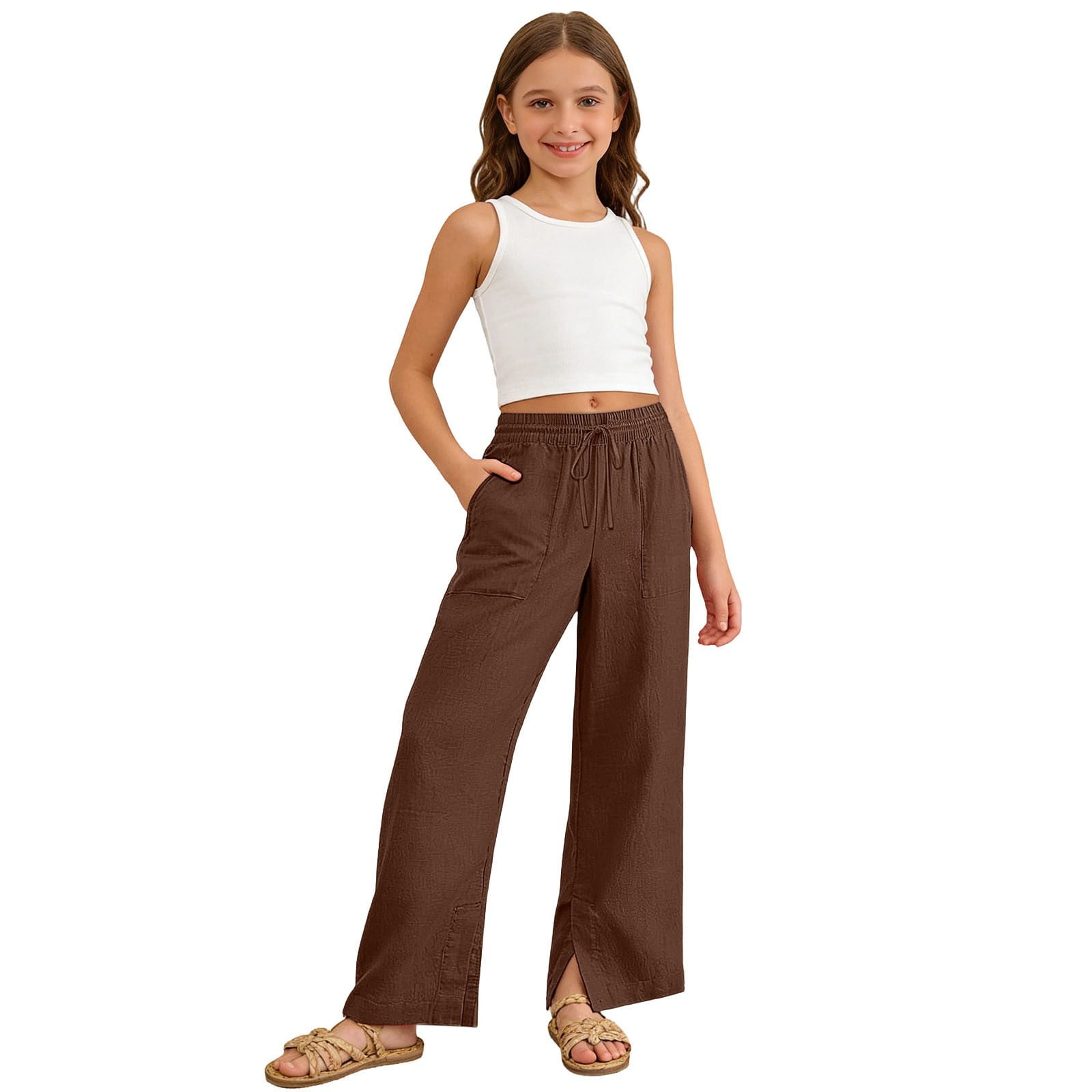 Click here for Huanbai Girls Casual Pants Soft Stretch Comfy Ever... prices