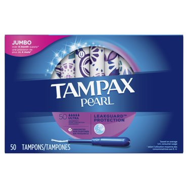 Tampax Pearl Ultra Absorbency Plastic Tampons, Unscented, 36 Ct ...