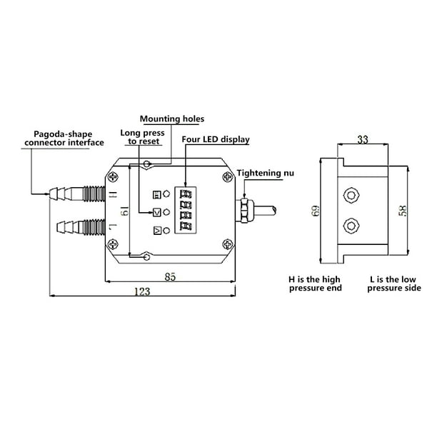 ALS-330 Intelligent Pressure Transmitter DC24V 4-20mA Medium Voltage ...